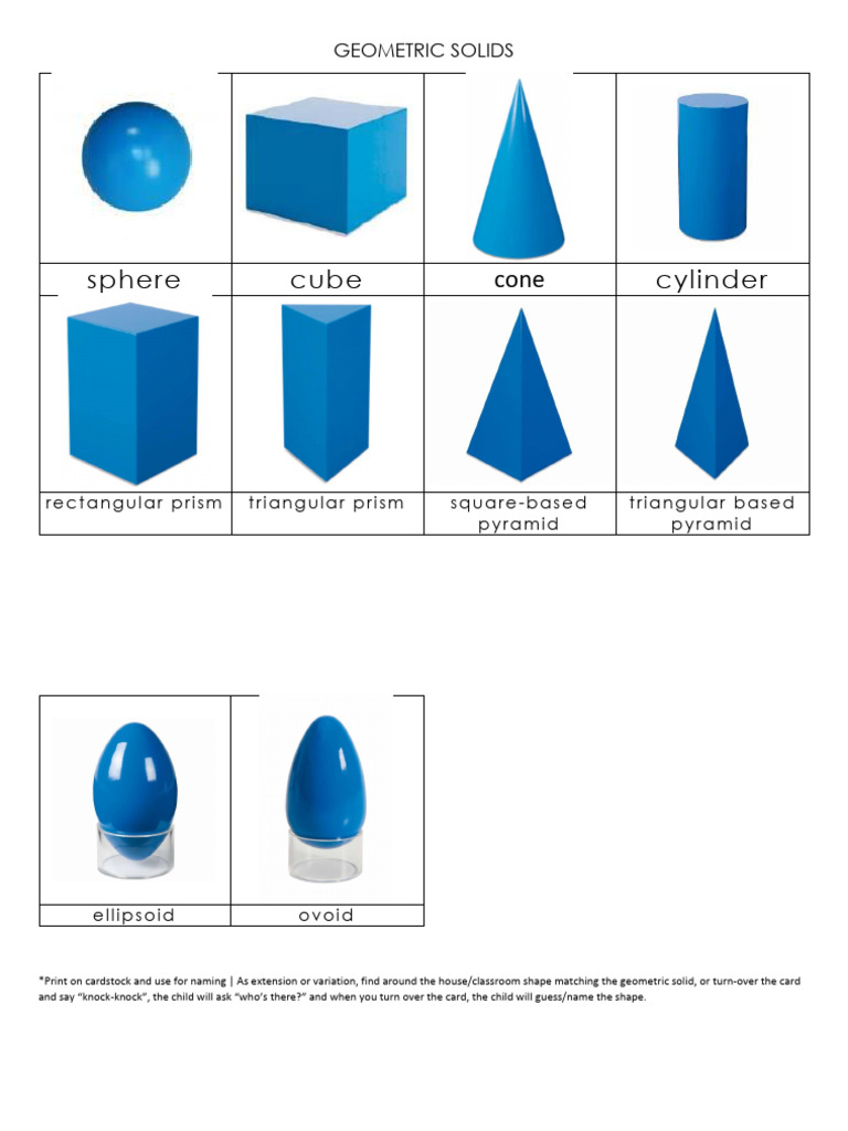 Montessori Geometric Solids Guide | PDF