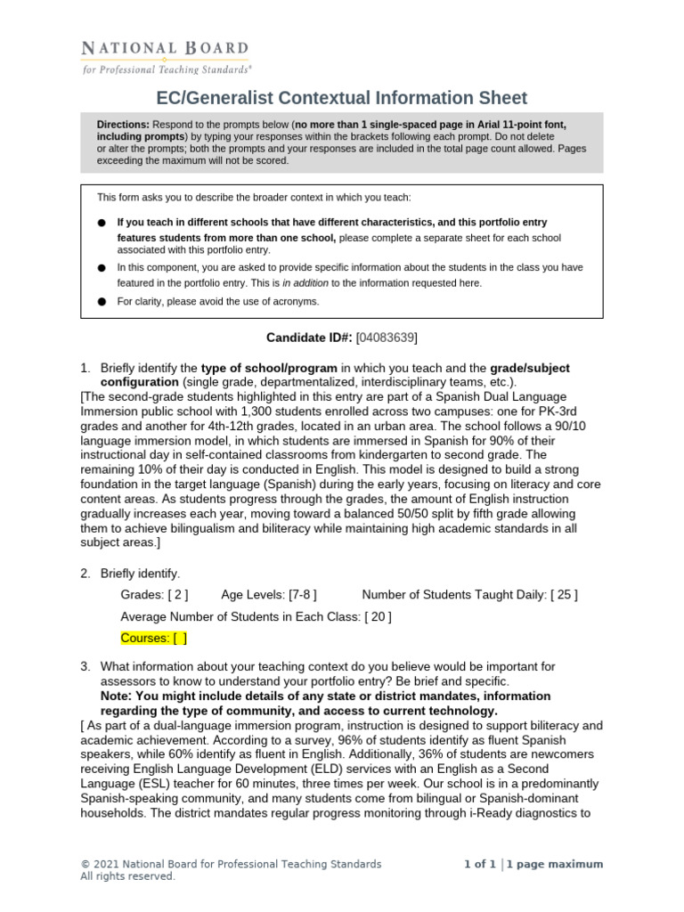 Teaching Context for Dual Language Immersion | PDF | English As A ...
