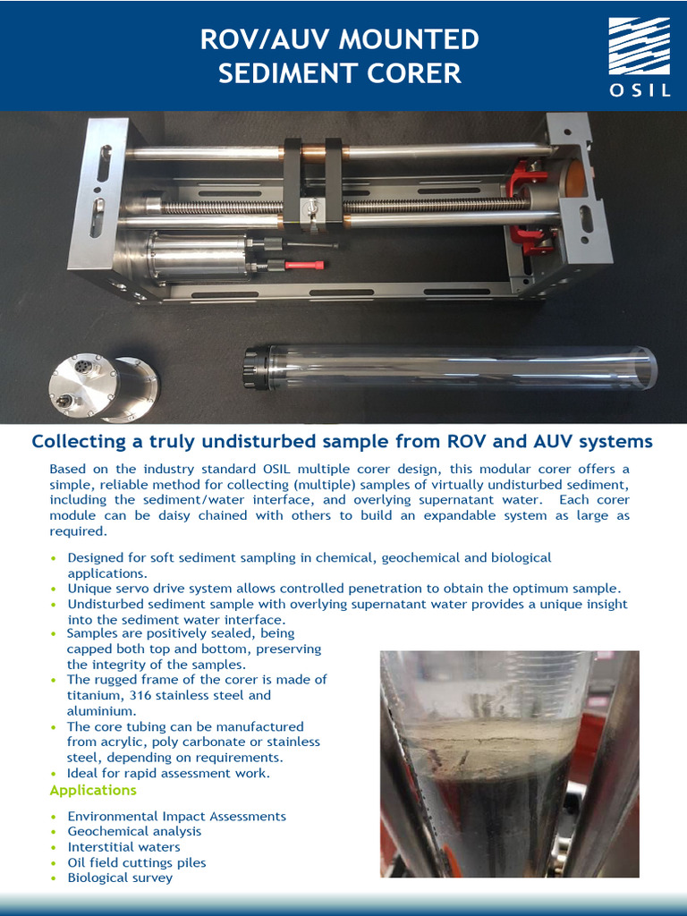 OSIL ROV Mounted Sediment Corer 2022 1 | PDF | Earth Sciences