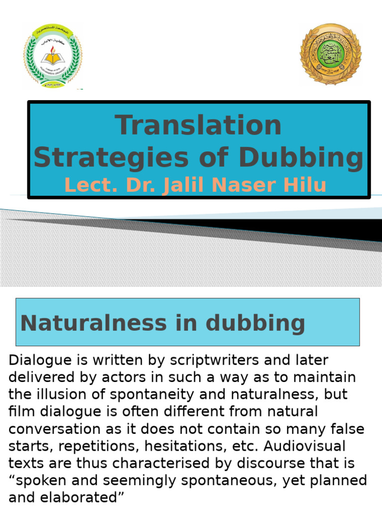 Dubbing Translation Strategies Explained | PDF | Translations | Dialect