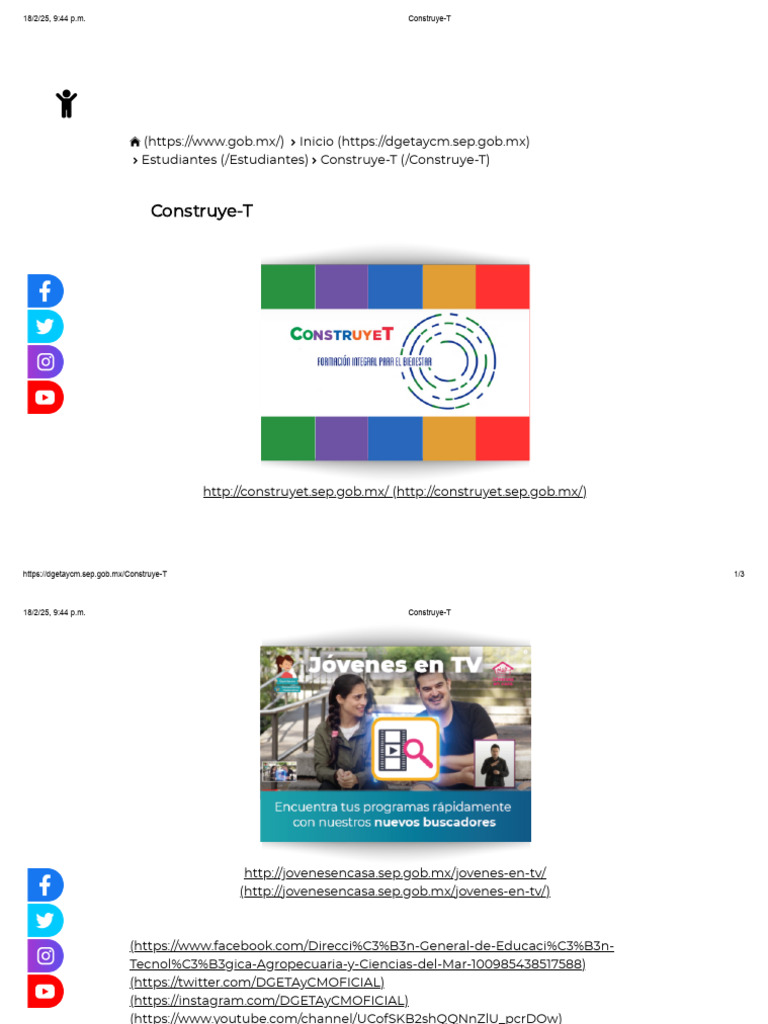 Plataforma Construye-T para Estudiantes | PDF | Red mundial | Internet ...