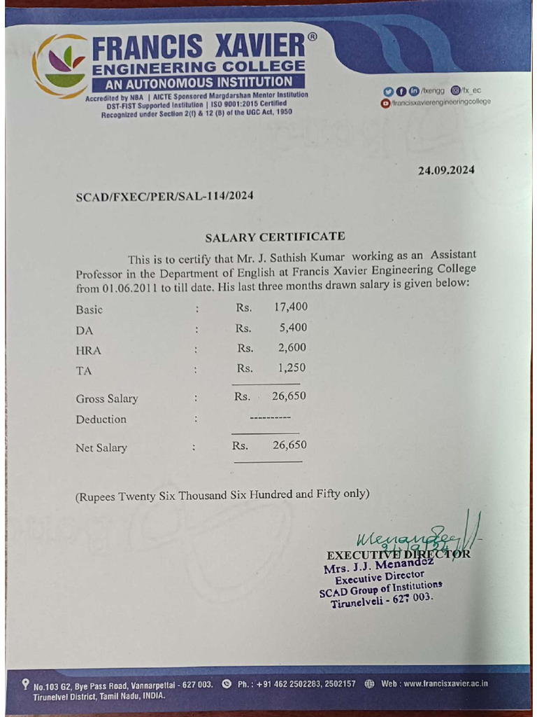 Sathish Salary | PDF