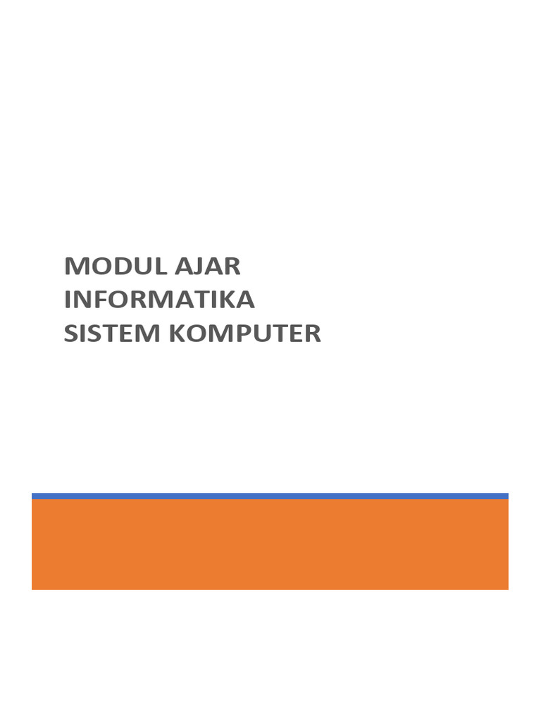 Modul Ajar Sistem Komputer SMK X | PDF