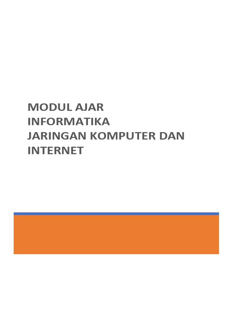 MODUL AJAR JARINGAN KOMPUTER DAN INTERNET | PDF