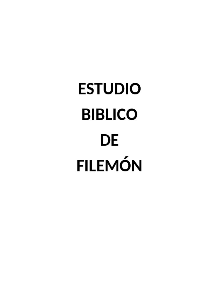 Estudio Bíblico de Filemón | PDF | Cristo (título) | Epístola a Filemón