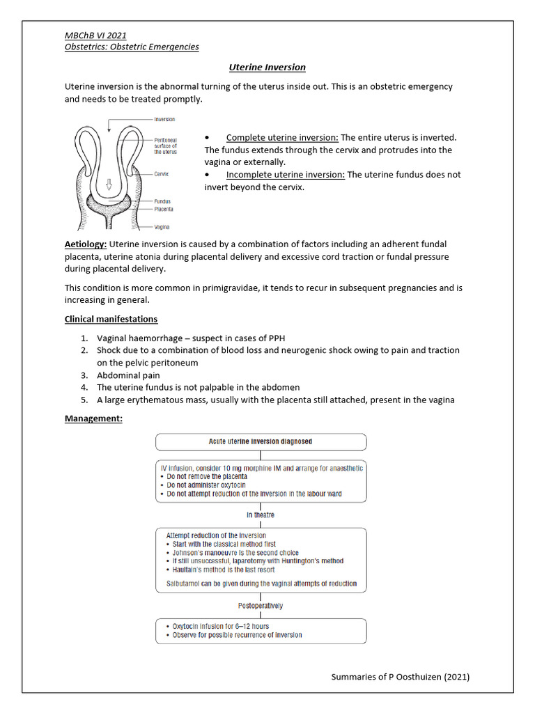 28. Uterine Inversion | PDF | Uterus | Maternal Health