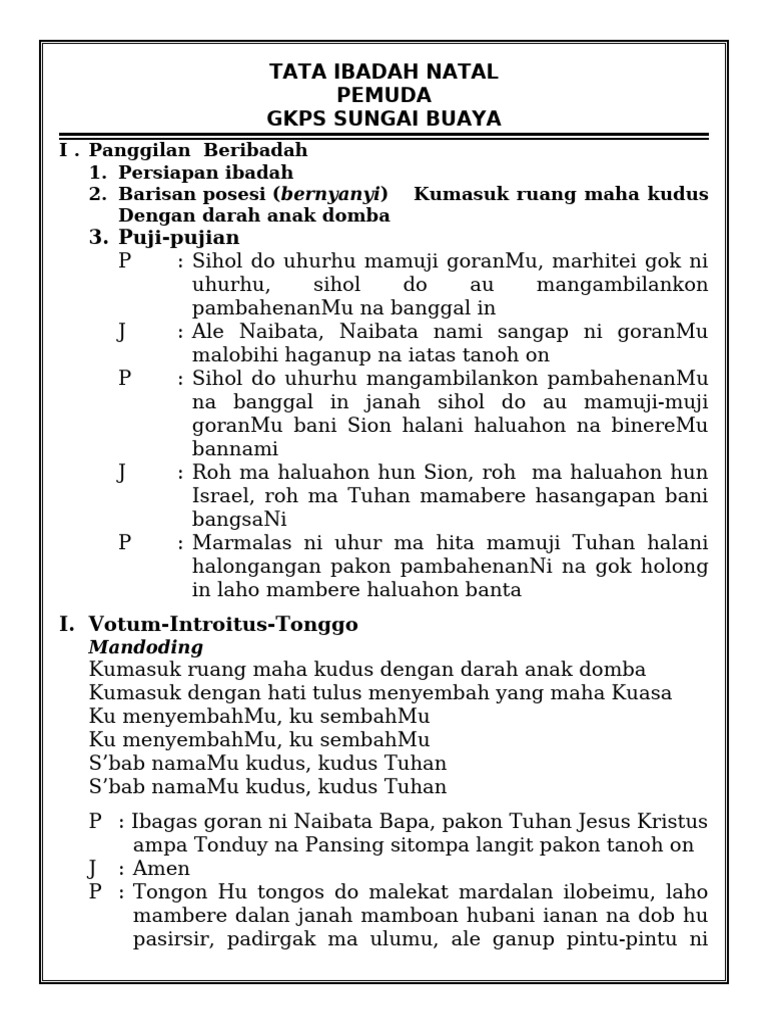 Tata Ibadah Dan Liturgi Natal | PDF