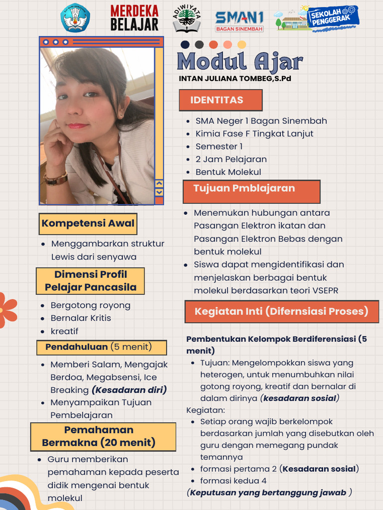 Modul Ajar Bentuk Molekul | PDF