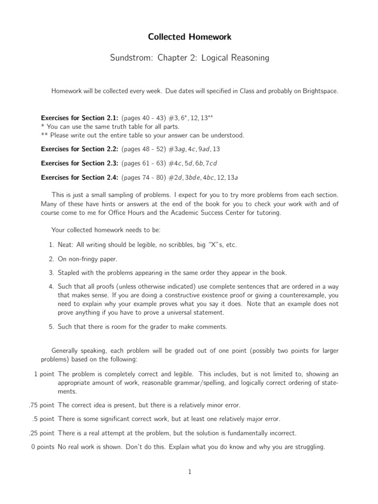 Discrete Sundstrom Chapter 2 Problems | PDF