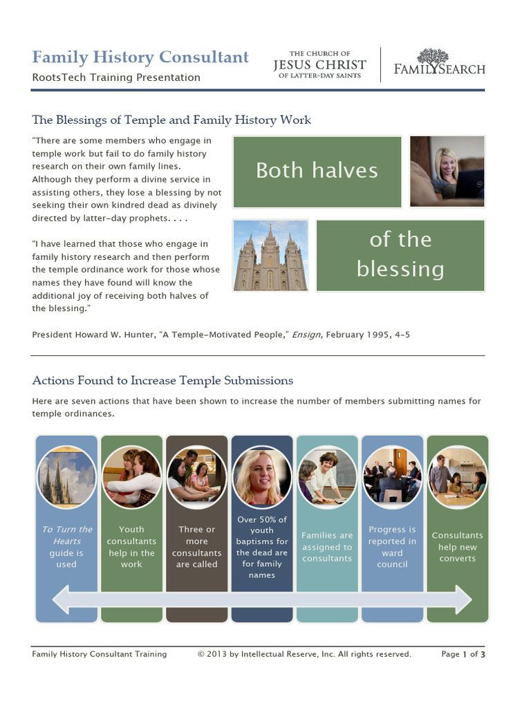 Temple & Family History Training Guide | PDF | The Church Of Jesus ...