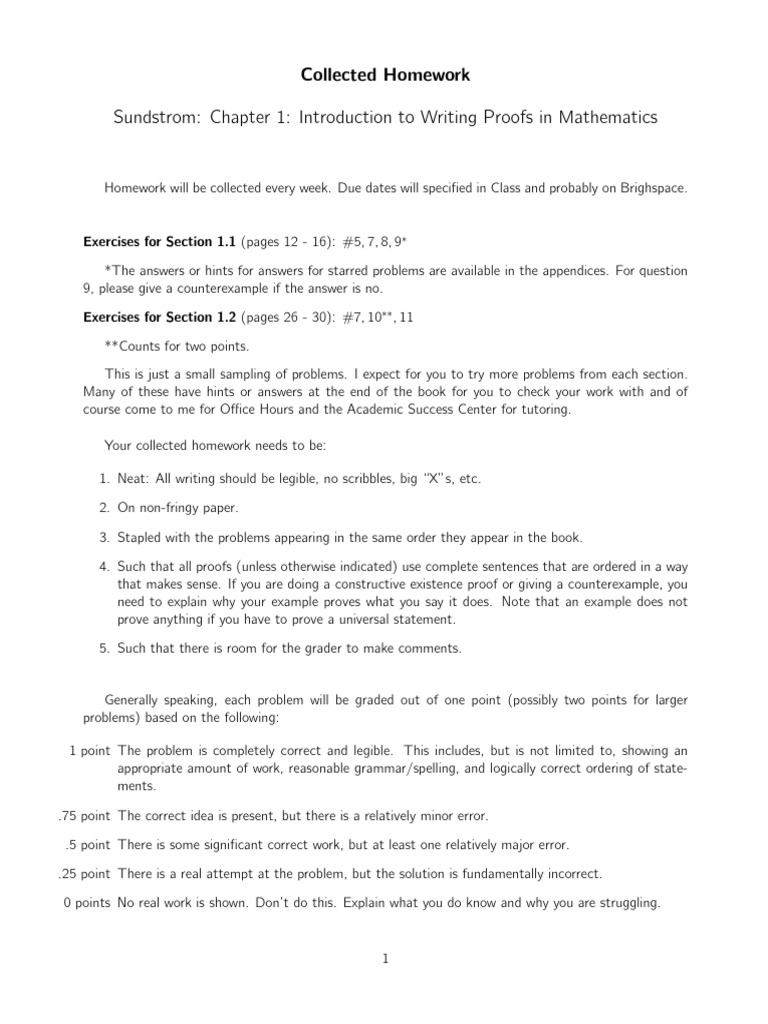 Math Proofs Homework Guide | PDF