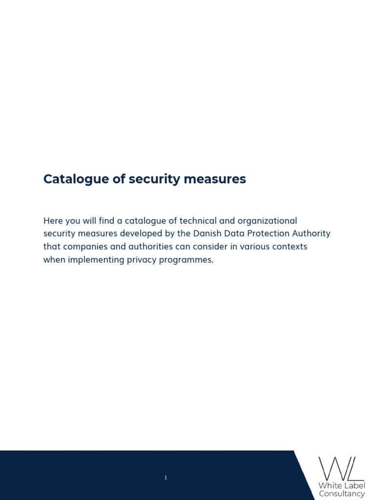 GDPR Catalogue of Security Measures | PDF | Backup | Password