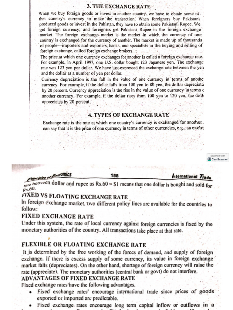 Exchange rate (types advantages disadvan | PDF