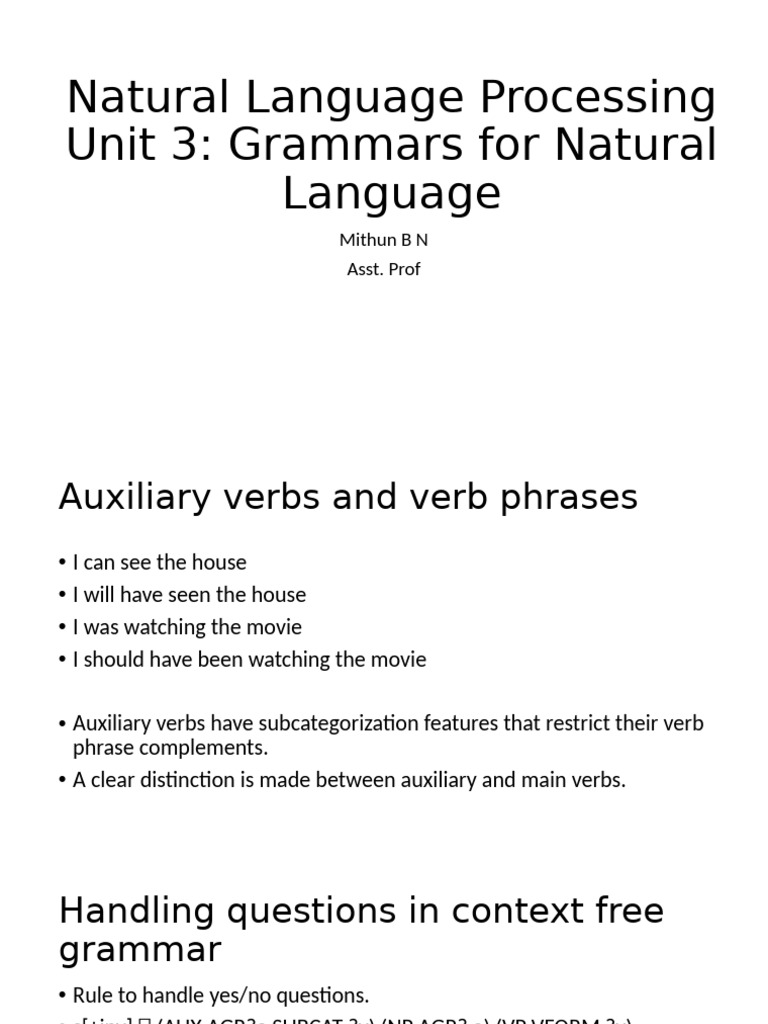 NLP_Unit 3 | PDF | Verb | Linguistics