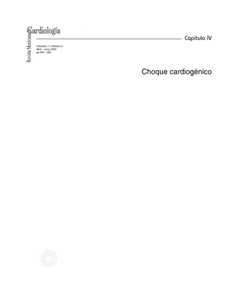 Choque Cardiogénico | PDF | Edema | Infarto de miocardio