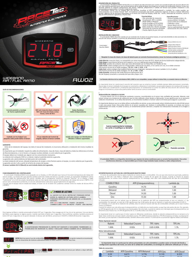 Manual RW02 | PDF | Sensor