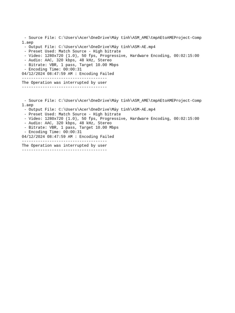 Encoding Process Interrupted | PDF