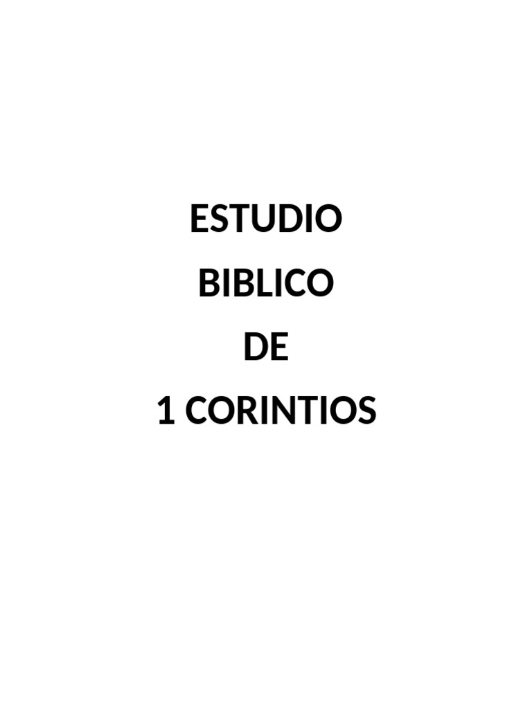 Estudio Biblico de 1 Corintios | PDF | Cristo (título) | Primera epístola a los corintios