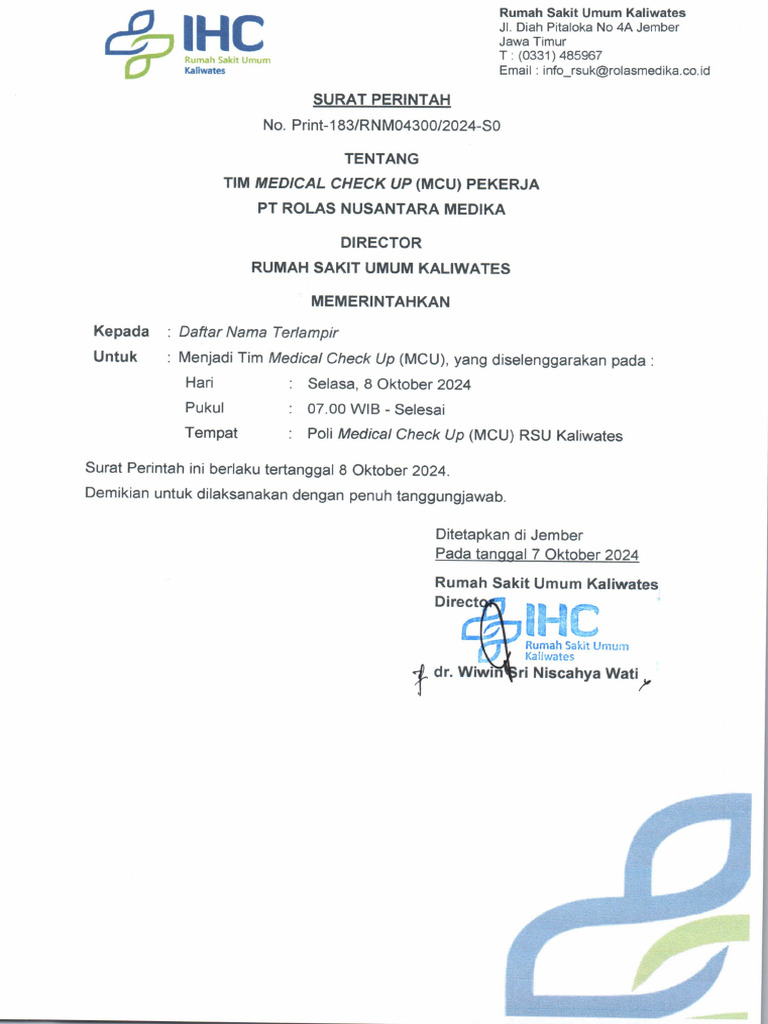 183 - SP Tim Mcu Pekerja PT RNM | PDF