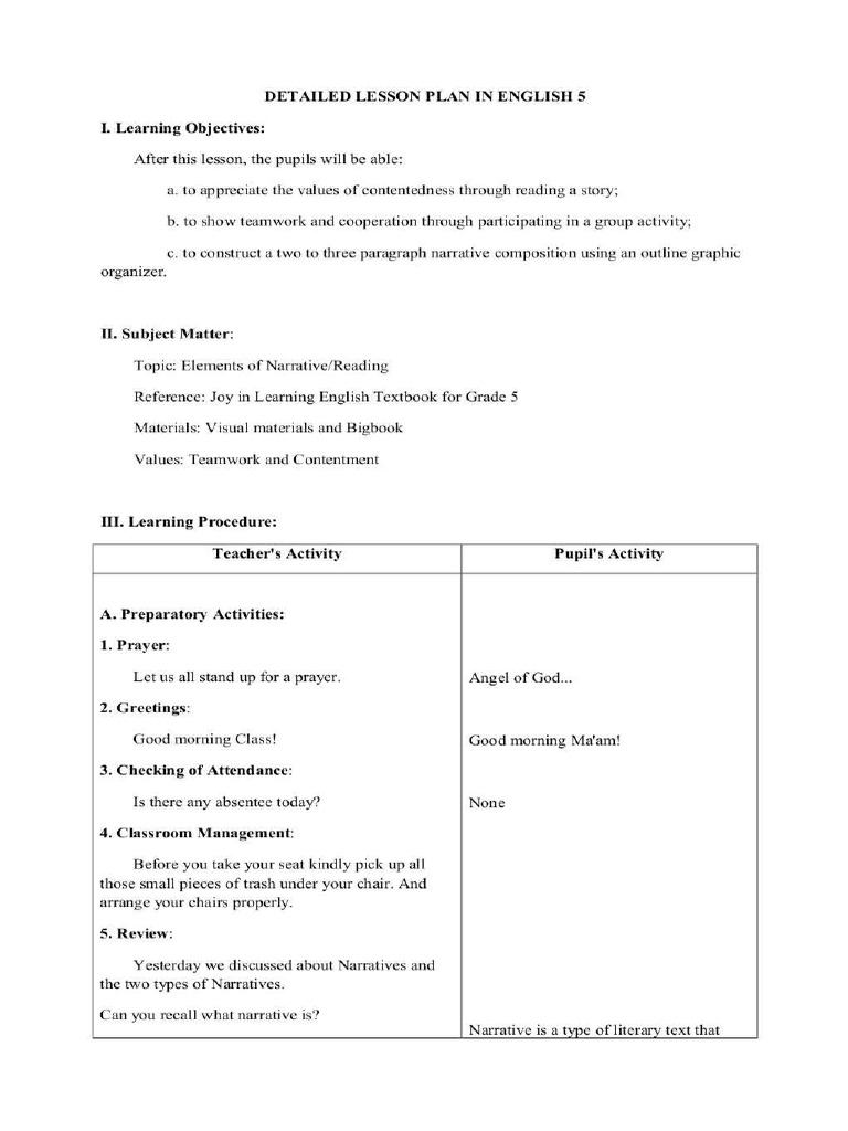 Lesson Plan in Reading | PDF