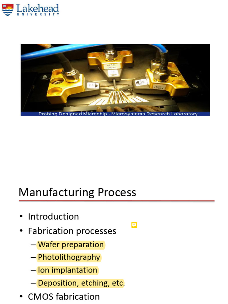 Lec6 Manufacturing Process | PDF | Semiconductor Device Fabrication | Photolithography