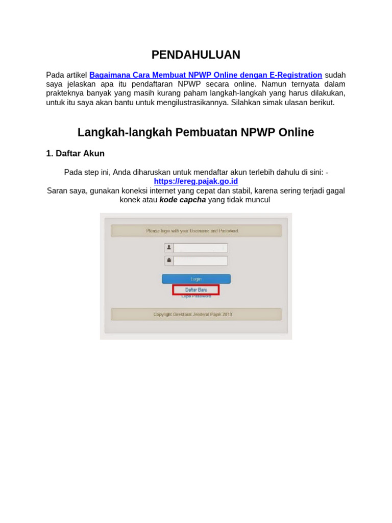 Cara Membuat NPWP | PDF