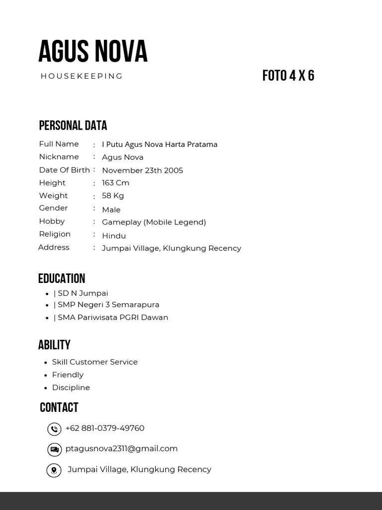 CV Agus Nova - 20240424 - 113232 - 0000 | PDF