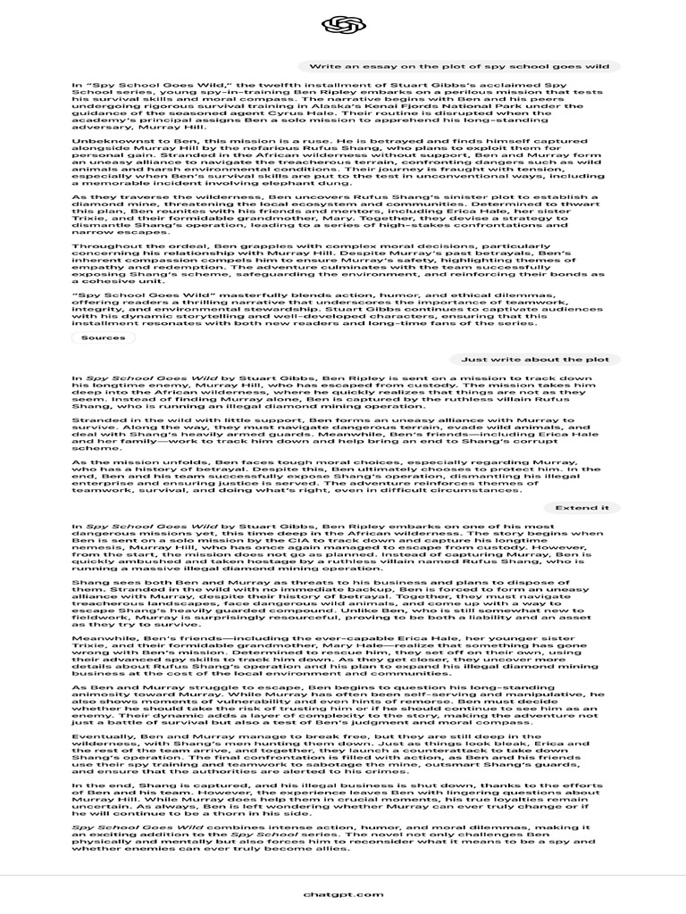 Spy School Plot Summary 2 | PDF
