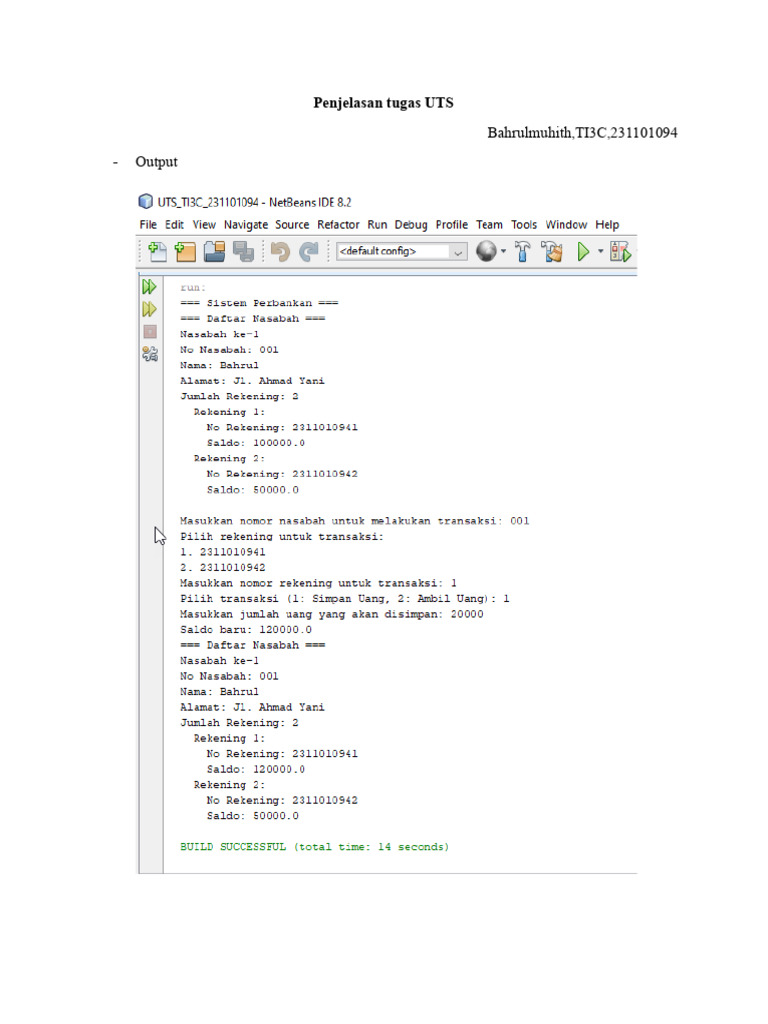 Penjelasan Tugas UTS | PDF