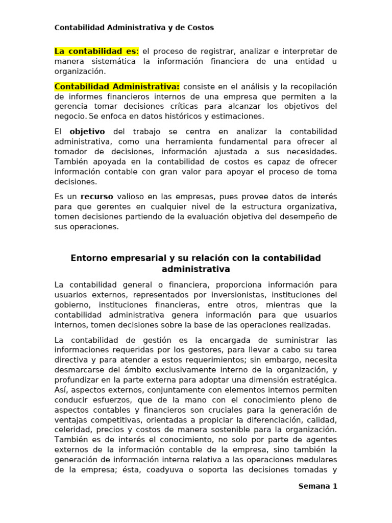 1.1 Contabilidad Adva y de Costos | PDF | Contabilidad | Costo