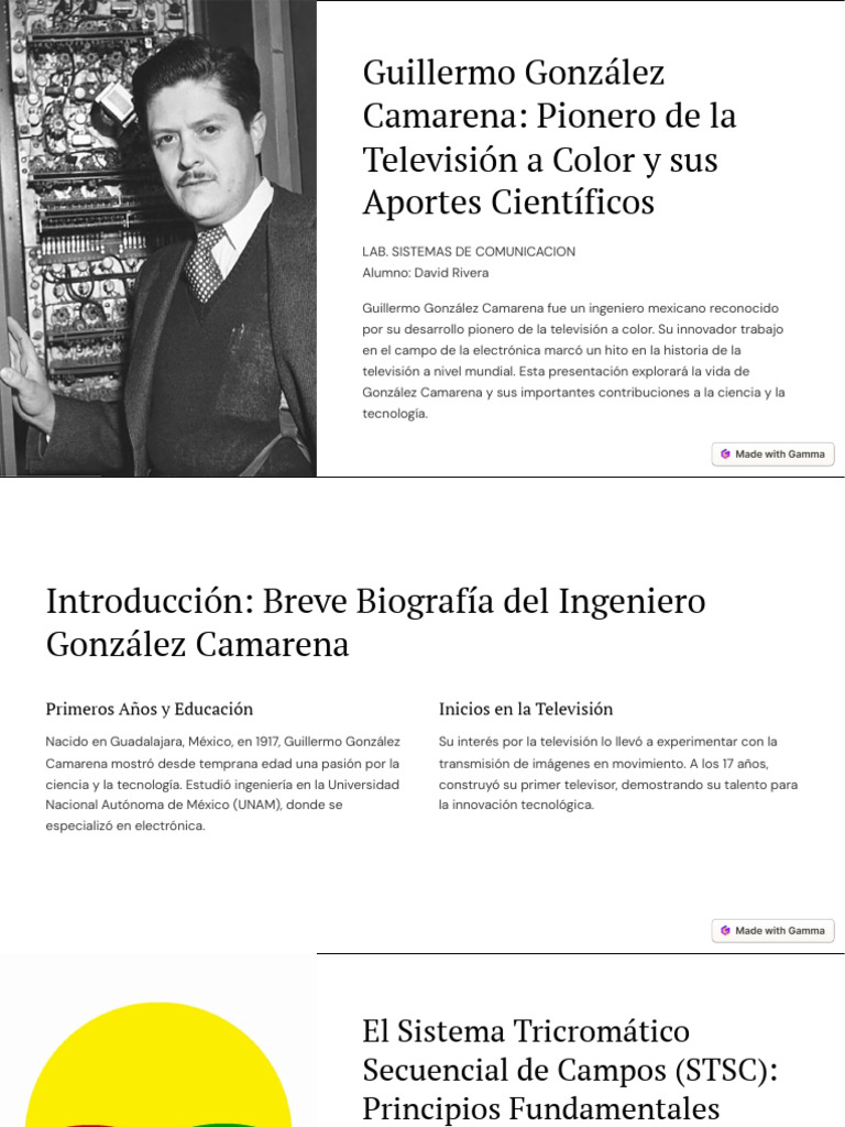 Guillermo González Camarena: TV a Color | PDF | Televisión | Color