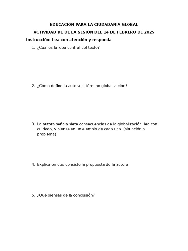 Educación para La Ciudadania Global | PDF