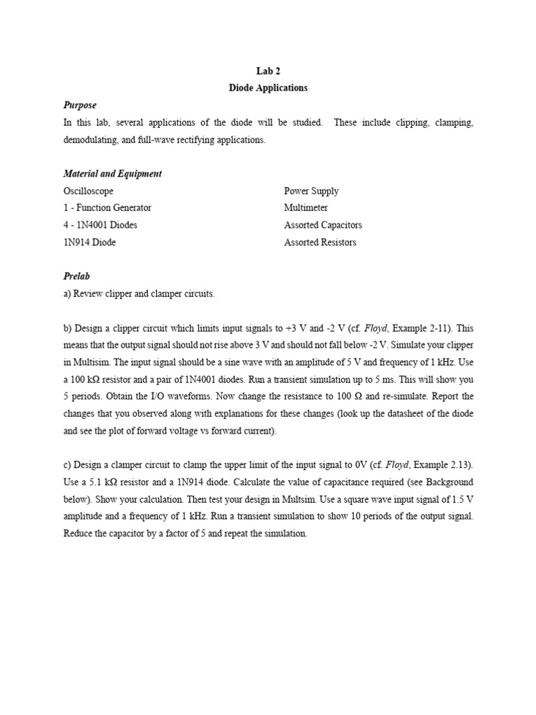 Lab 2-1 | PDF | Rectifier | Electronic Engineering