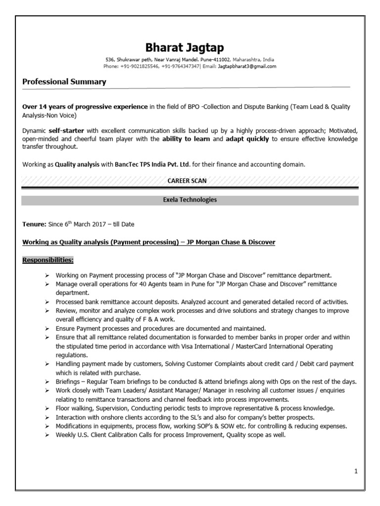 Bharat Jagtap_Resume-Updated (14) | PDF | Visa Inc. | Credit Card