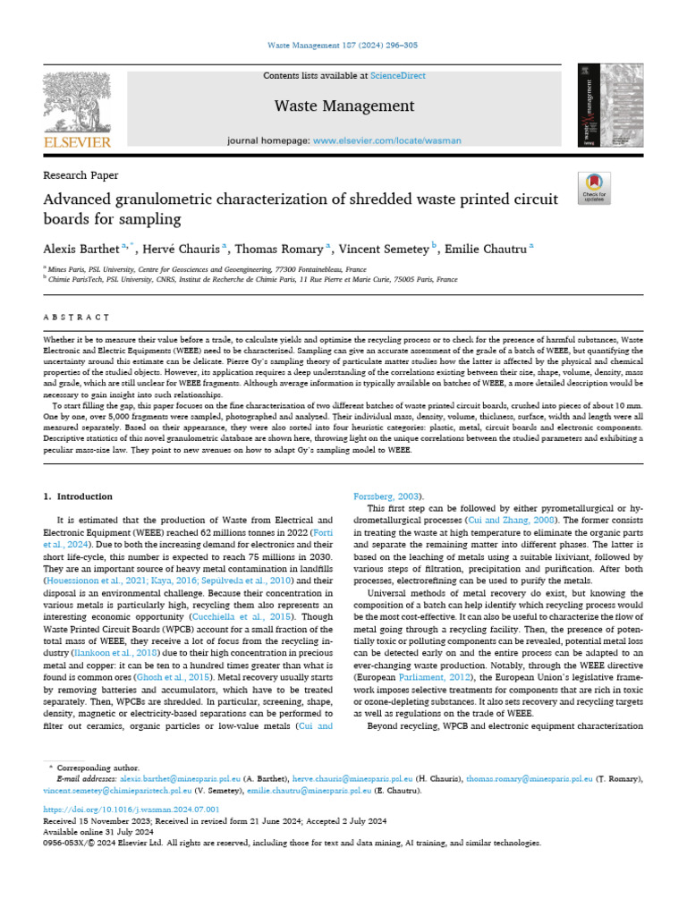 Granulometric Analysis of WPCB Samples | PDF | Sampling (Statistics ...