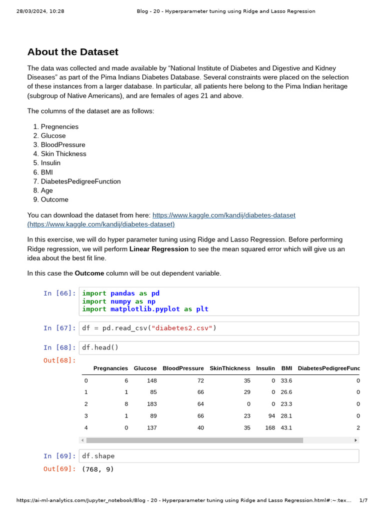 Hyperparameter tuning using Ridge and Lasso Regression | PDF | Linear ... Hyperparameter tuning using Ridge and Lasso Regression | PDF | Linear ...
