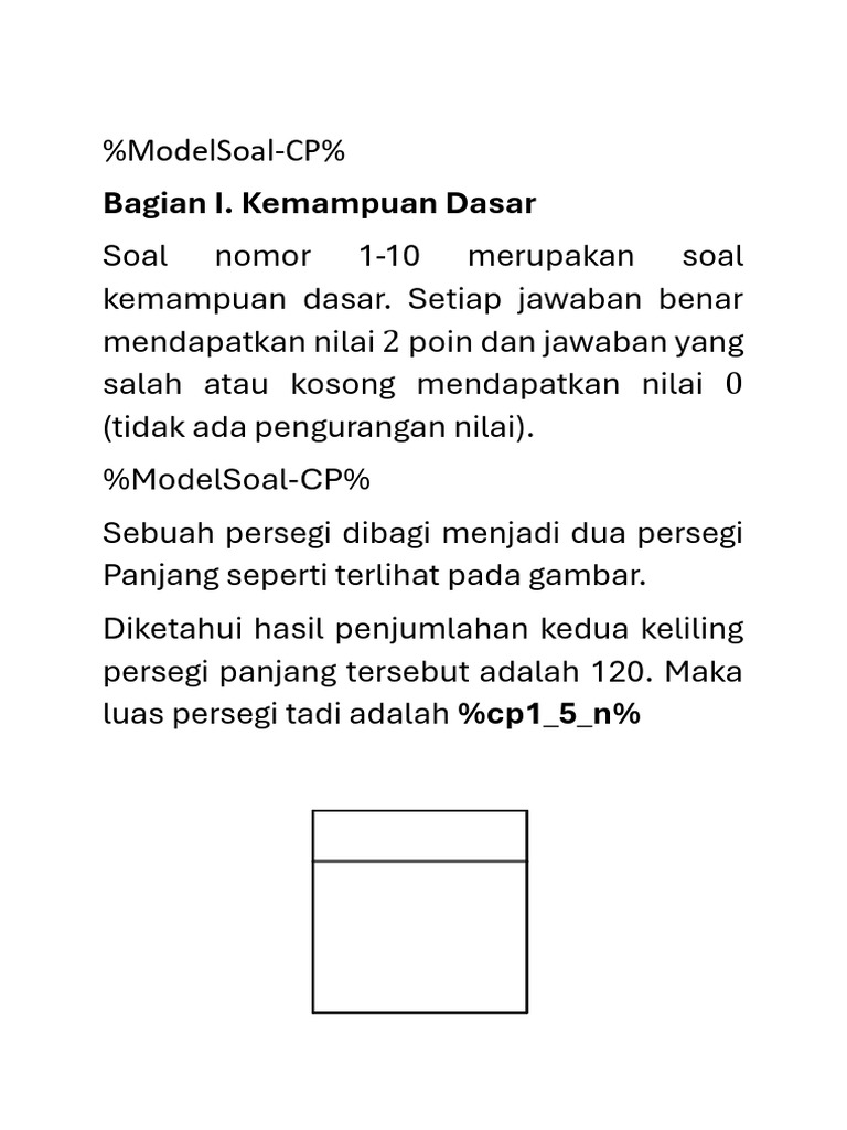 Soal Kemampuan Matematika CP 2024 | PDF