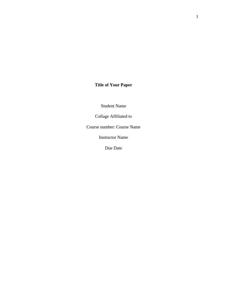 APA 7ed Title Page | PDF