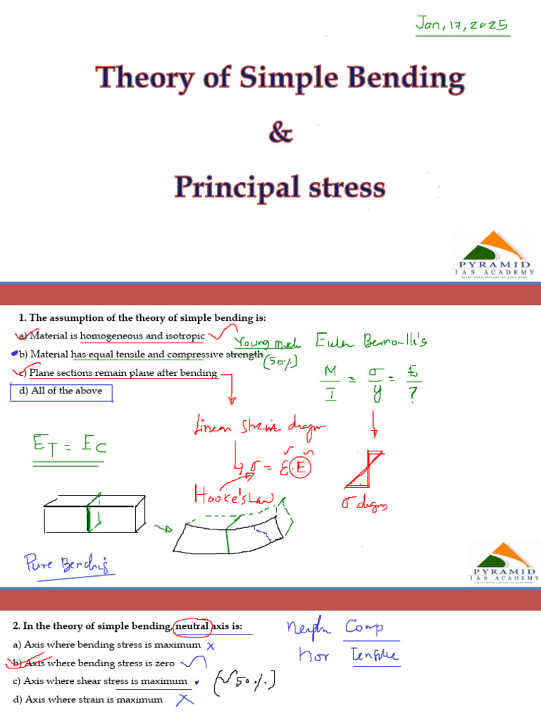 Simple Bending Theory and Beam Mechanics | PDF | Bending | Stress ...
