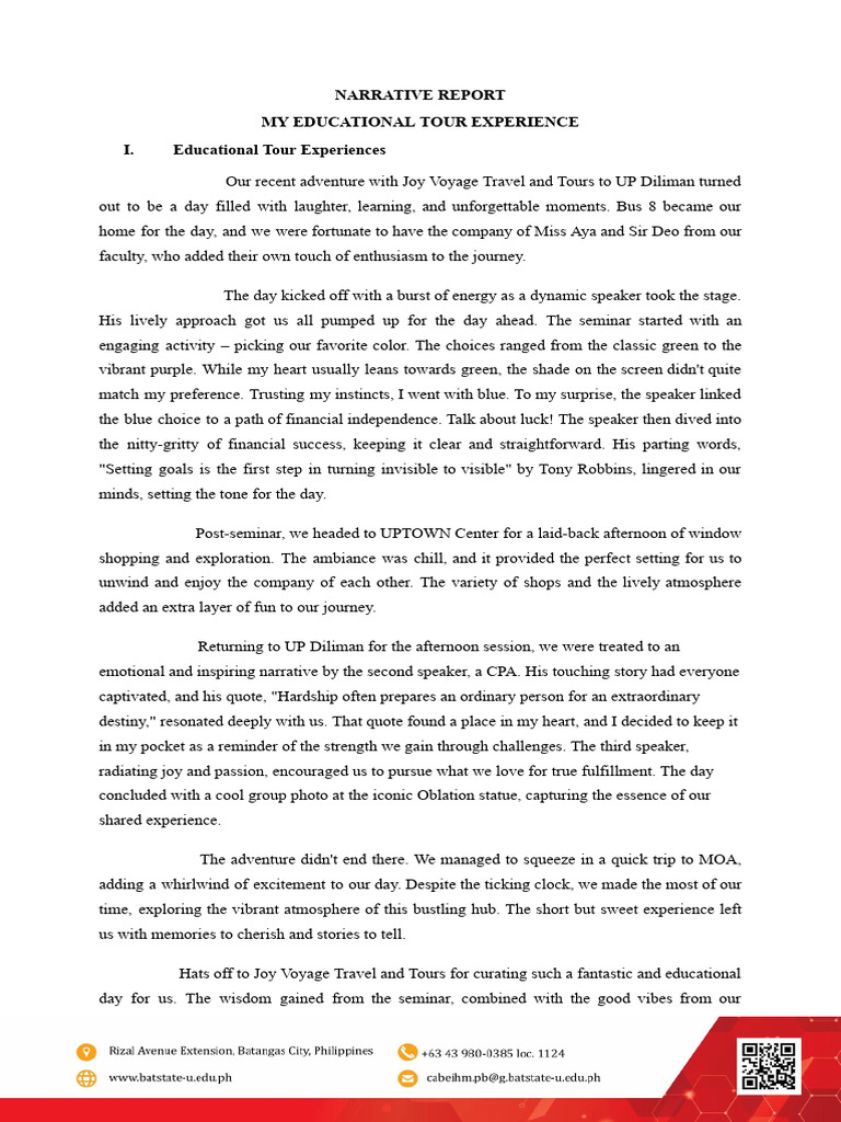 BERNICE ORTEGA - Narrative Report | PDF