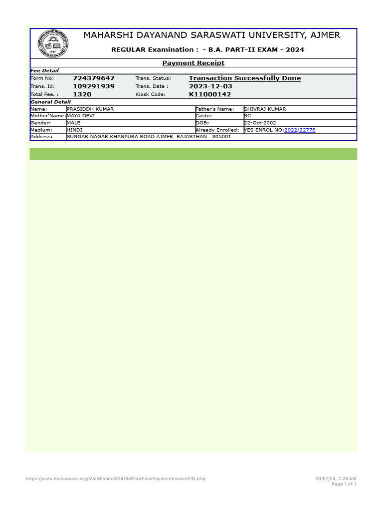 Recipt | PDF