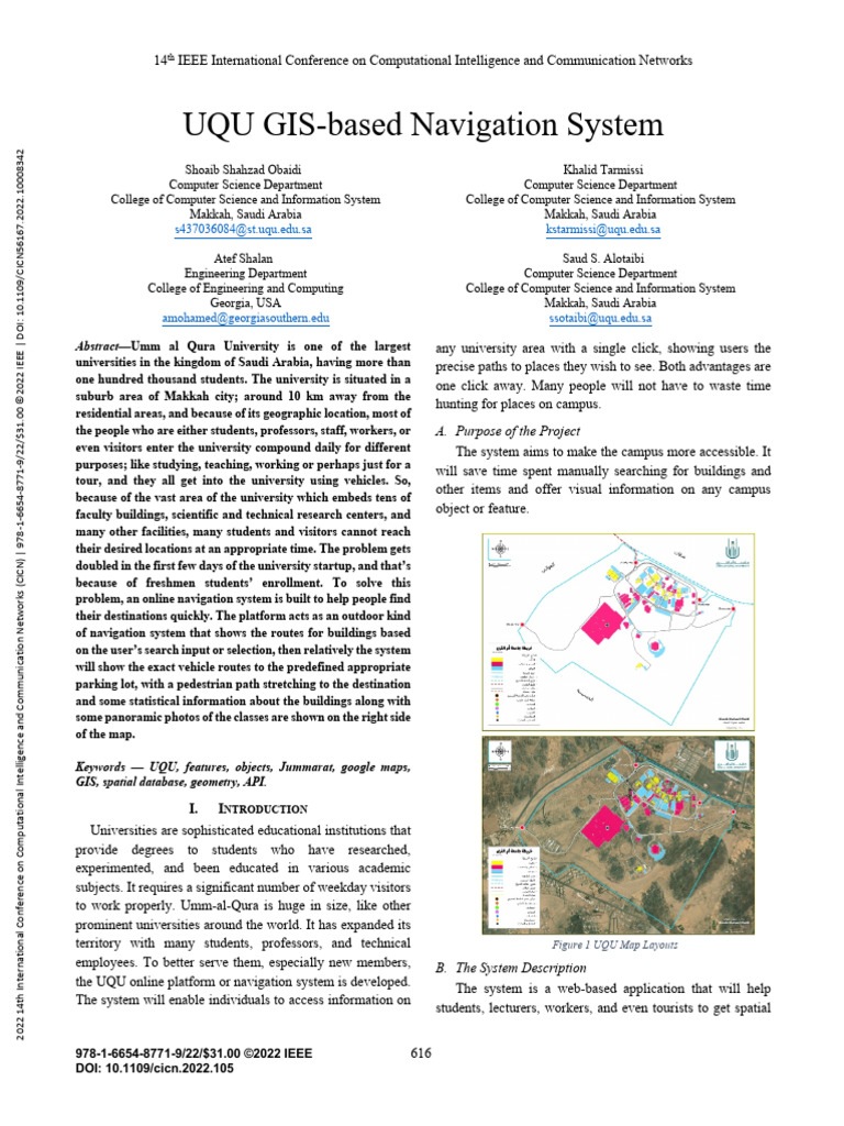 UQU GIS-based Navigation System | PDF | Geographic Information System ...