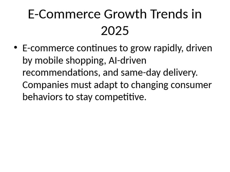 E Commerce Growth Trends Pdf