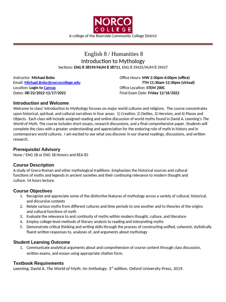 HUM 8 38711 - ENG 8 38599 Bobo Fall 2022 | PDF | Academic Dishonesty ...