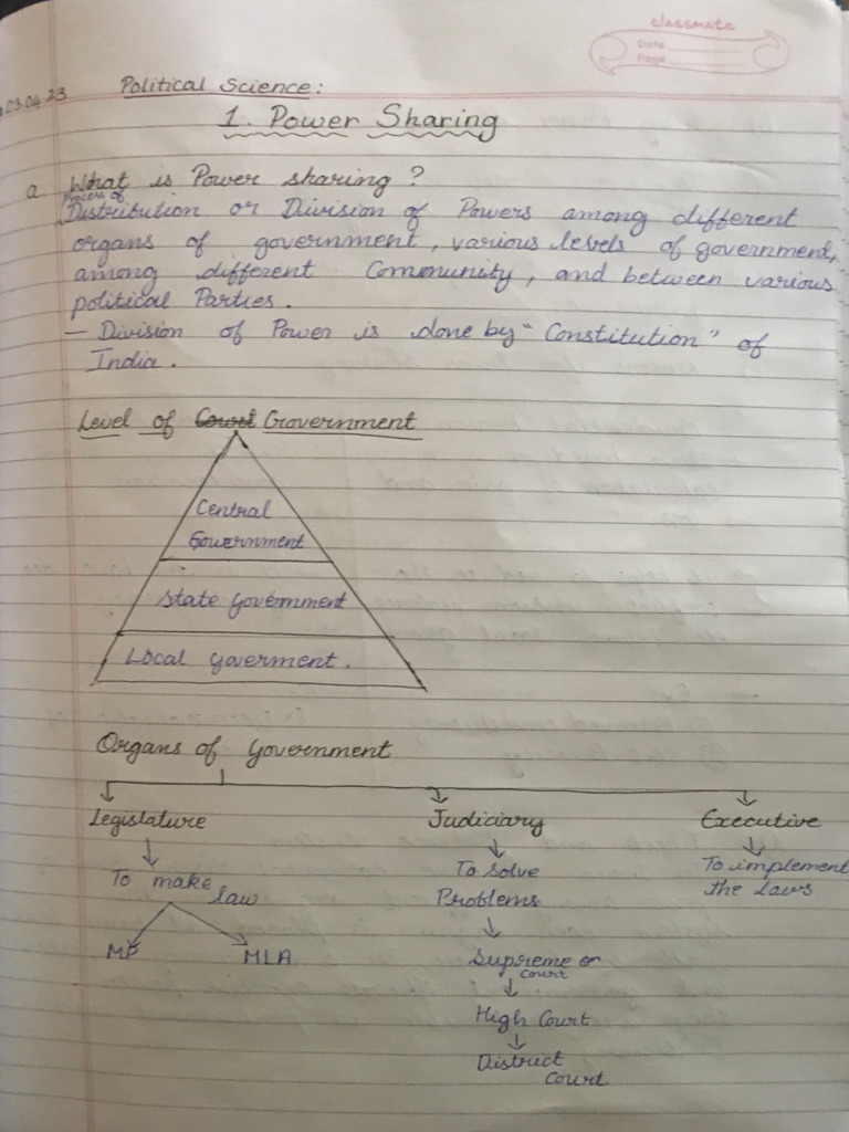 Power Sharing Class 10 Notes | PDF