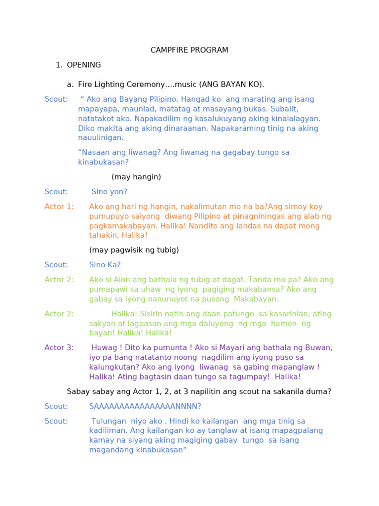 Campfire Program | PDF