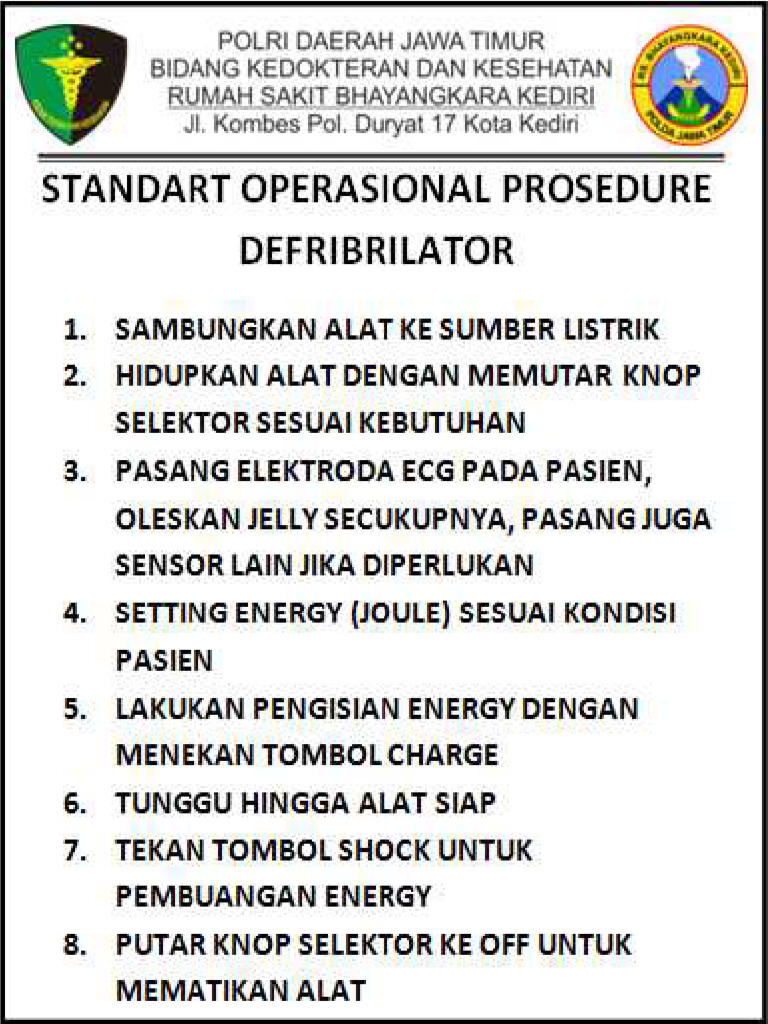 Sop Defibrilator | PDF