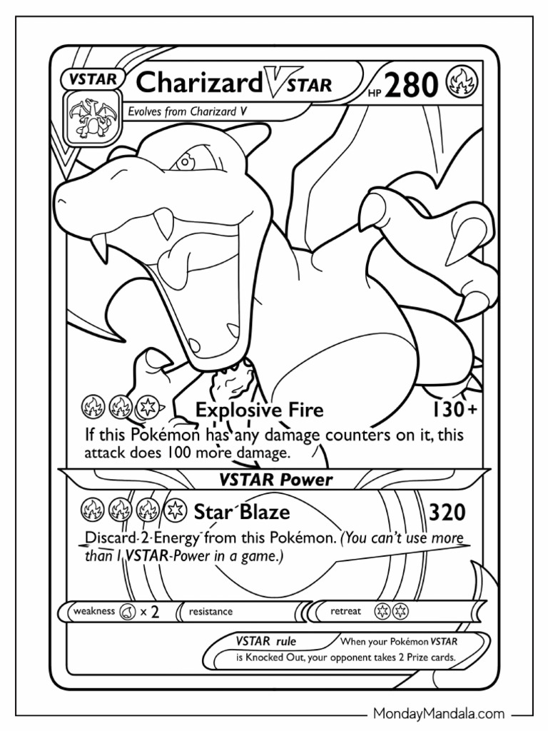 Charizard V Star Explosive Fire Pokemon Card | PDF