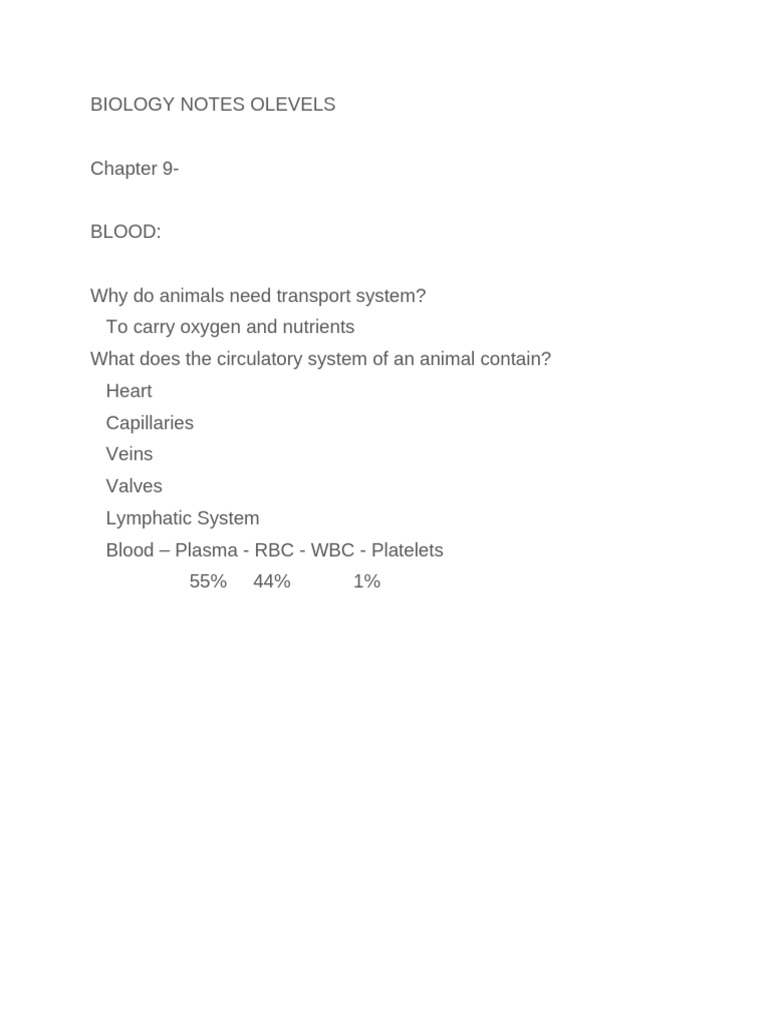 Biology Notes Olevels | PDF