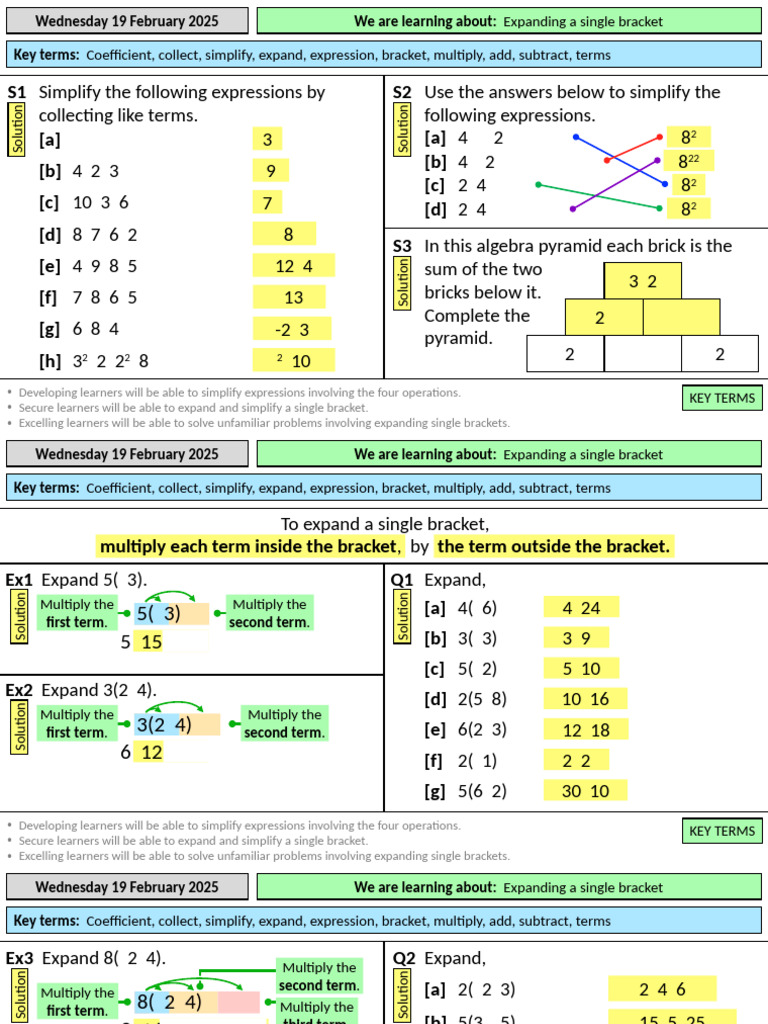 Expanding Single Brackets | PDF | Mathematics | Algebra